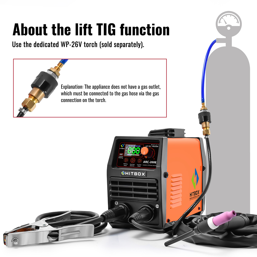 HITBOX ARC200E Stick Welder 200Amp 110V/220V Lift Tig MMA/ARC Welder ...